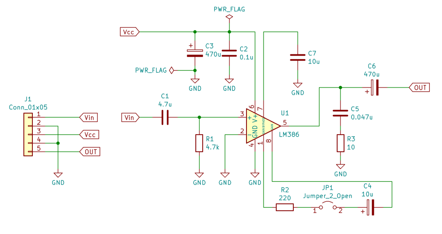 8PINオーディオアンプIC LM386Gの基板を作ってみた | のぶらぼ